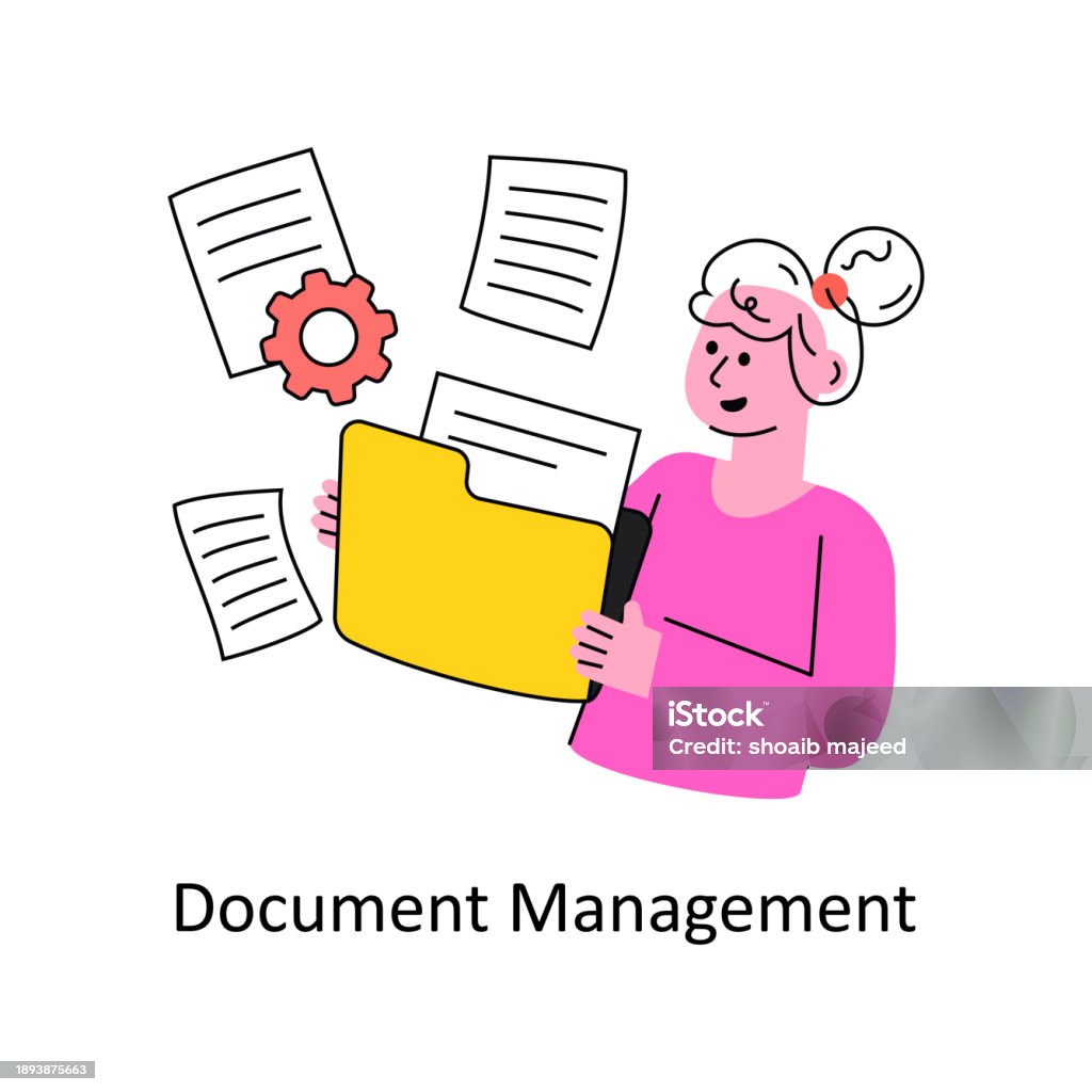 Document Management Vector Filled Outline Design Illustration Symbol On