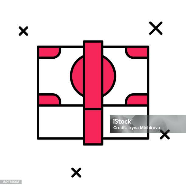 Contour Rempli Empile Licône Papiermonnaie Isolé Sur Fond Blanc Piles