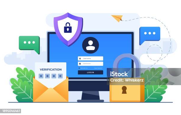 Twostep Verification Flat Illustration Vector Template Otp