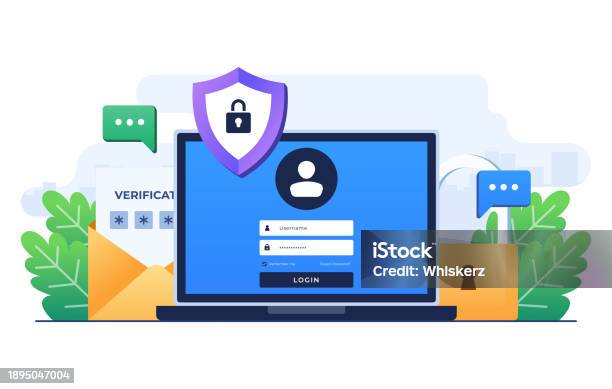 Twostep Verification Flat Illustration Vector Template Otp