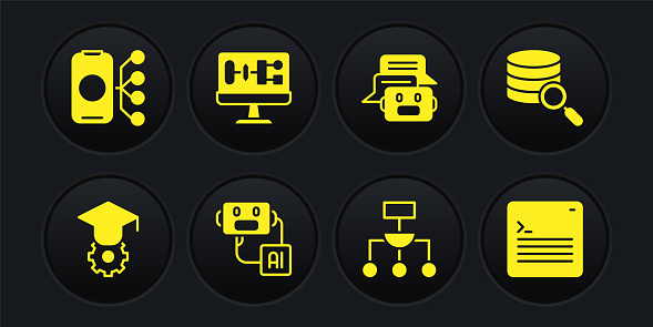 Set Graduation Cap Server Artificial Intelligence Robot Algorithm Chat