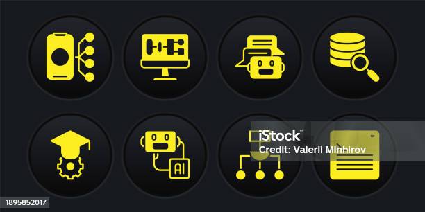 Set Graduation Cap Server Artificial Intelligence Robot Algorithm Chat Web Developer Programming