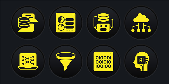 Set Neural Network Network Cloud Connection Funnel Filter Binary Code Artificial Intelligence