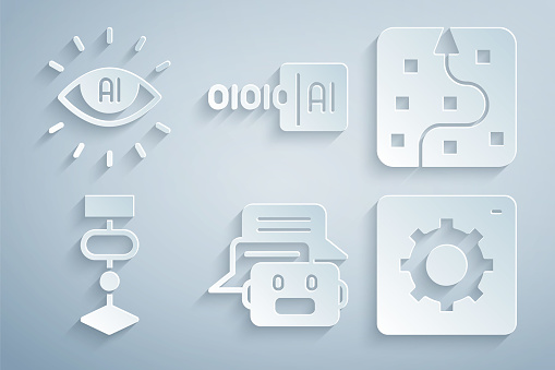 Set Chat Bot Neural Network Algorithm Computer Api Interface Binary Code And Artificial
