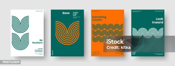 Template Sampul Buku Geometris Desain Flyer Modern Tata Letak Laporan