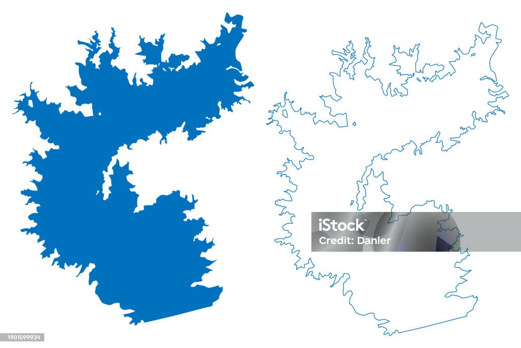Illustration Vectorielle De Carte Du Lac Zaza Croquis De Gribouillage