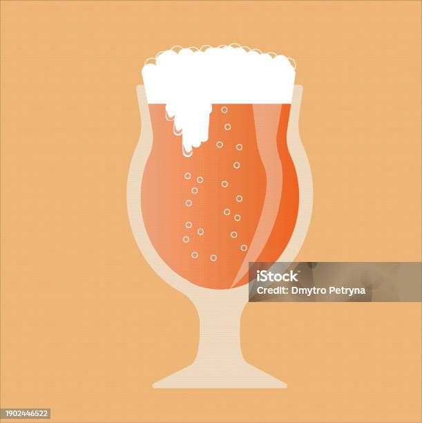 Beer Glass Design With Flat Graphics Vector 2d Graphics Stock