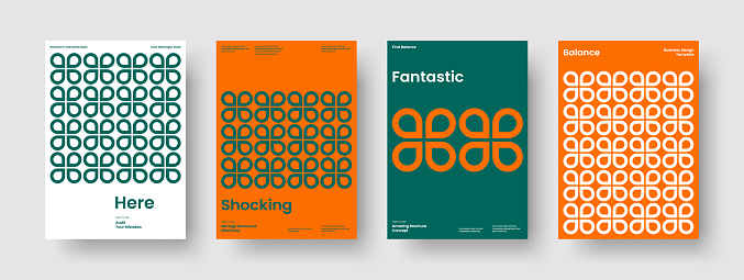 Template Poster Modern Desain Laporan Geometris Tata Letak Sampul Buku