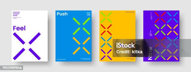 Template Laporan Modern Tata Letak Spanduk Geometris Desain Sampul Buku