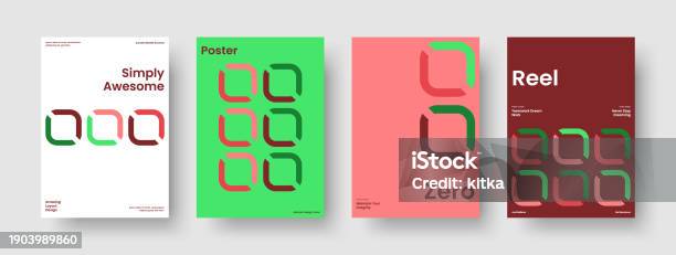 Template Poster Modern Tata Letak Laporan Abstrak Desain Banner Kreatif
