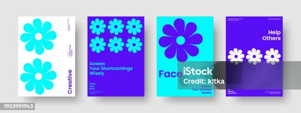 Template Laporan Kreatif Tata Letak Poster Geometris Desain Banner