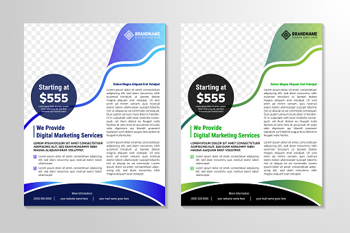 Kumpulan Template Desain Banner Flyer Vertikal Abstrak Dengan Contoh