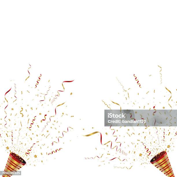 Ilustración de Popper De Fiesta Festiva Con Confeti Dorado y más ... Ilustración de Popper De Fiesta Festiva Con Confeti Dorado y más ...