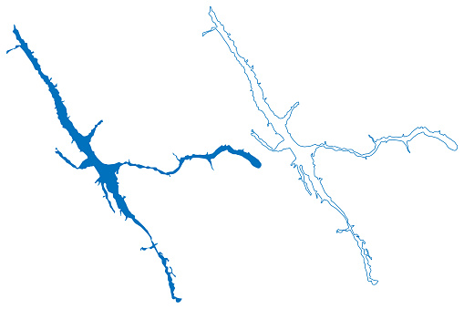 Illustration Vectorielle De Carte Du Lac Williston Croquis De