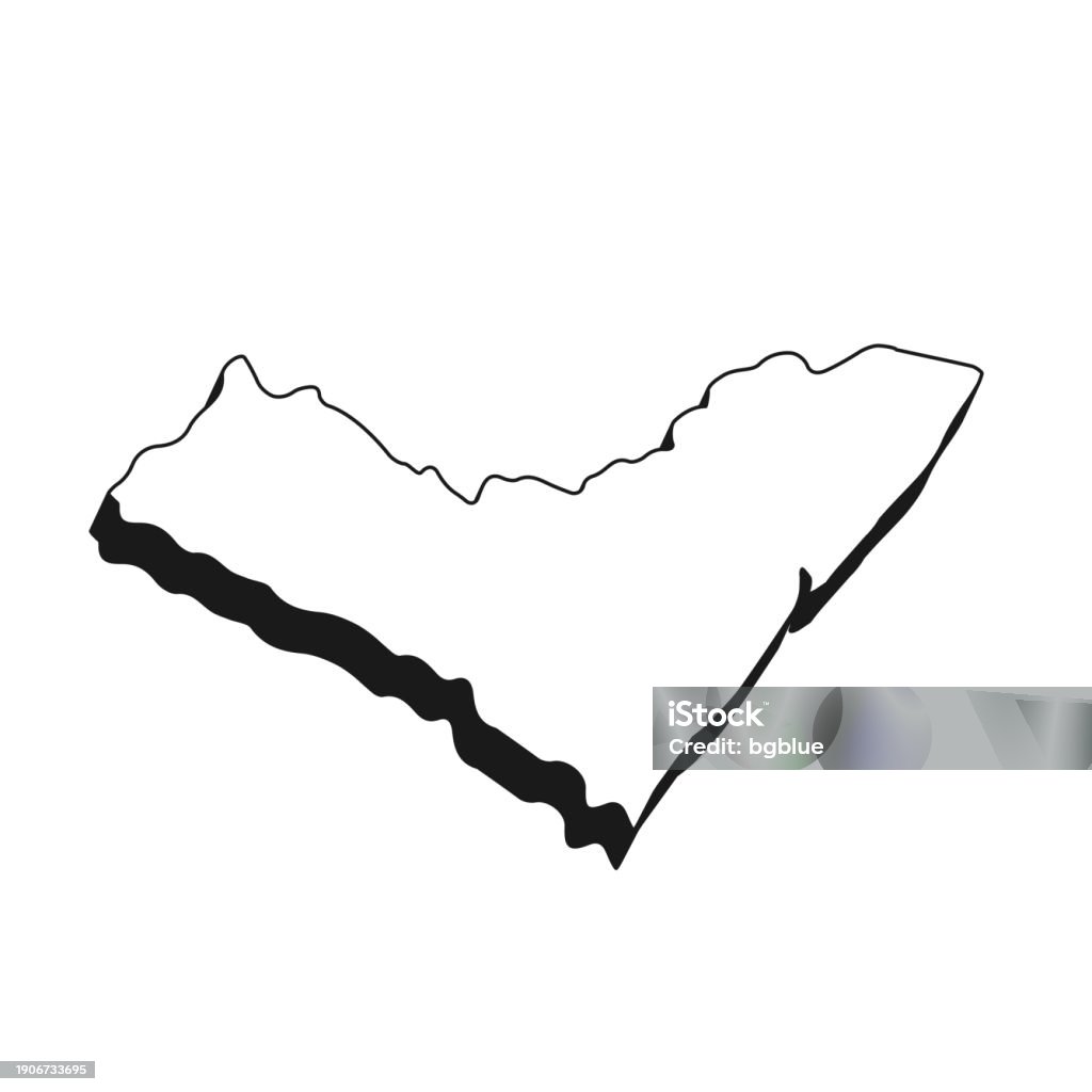 Carte Dalagoas Avec Contour Noir Et Ombre Sur Fond Blanc Vecteurs