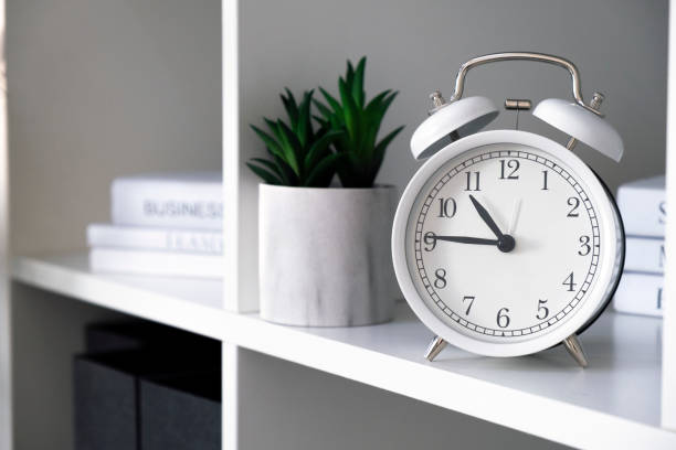 Free Stock Photo of White Shelf With Clock and Plants | Download Free ...