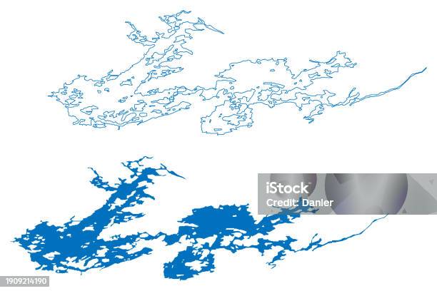 Lac Robertbourassa Illustration Vectorielle De Carte Croquis De