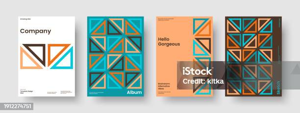 Desain Brosur Geometris Tata Letak Flyer Modern Template Poster