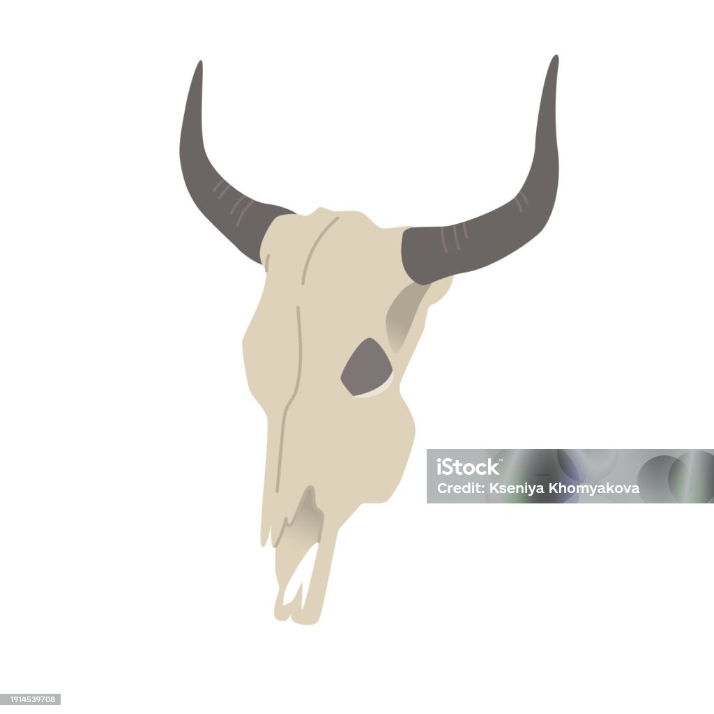 Cow Skull Traditional Decor For The Wild West Stock Illustration