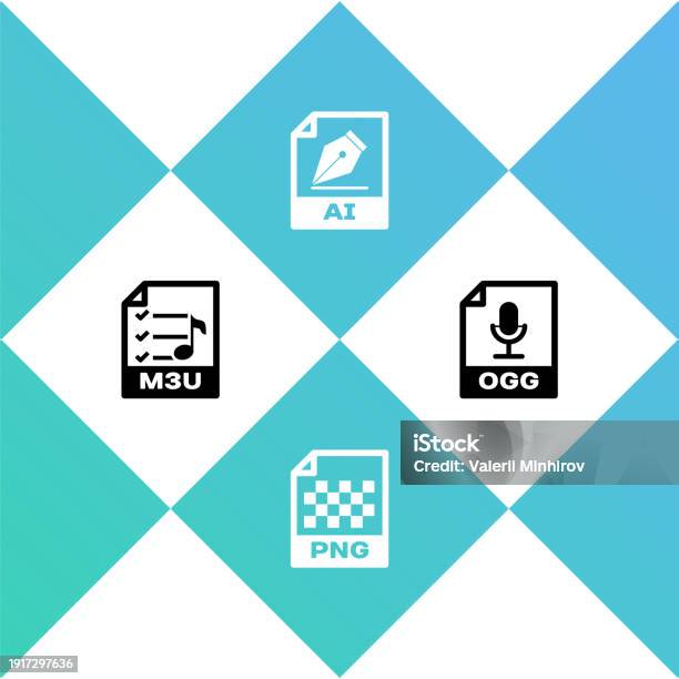 Set M3u File Document Png Ai And Ogg Icon Vector Stock Illustration ... Set M3u File Document Png Ai And Ogg Icon Vector Stock Illustration ...
