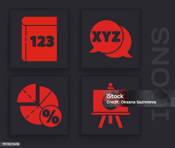 Set Chalkboard With Diagram Book With Word Mathematics Xyz Coordinate