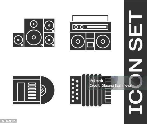 Set Akordeon Alat Musik Speaker Stereo Disk Vinil Dan Home Stereo