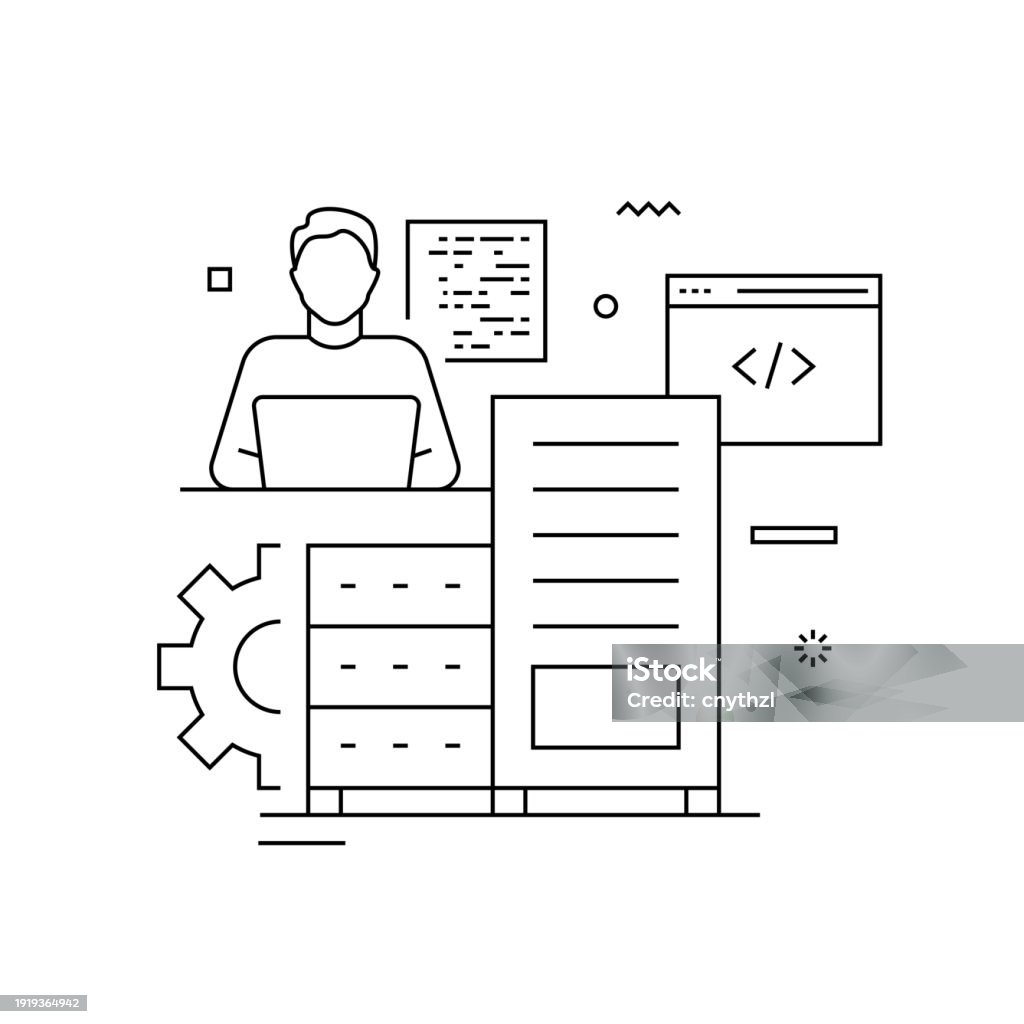 Big Data Developer Related Conceptual Vector Illustration Developer
