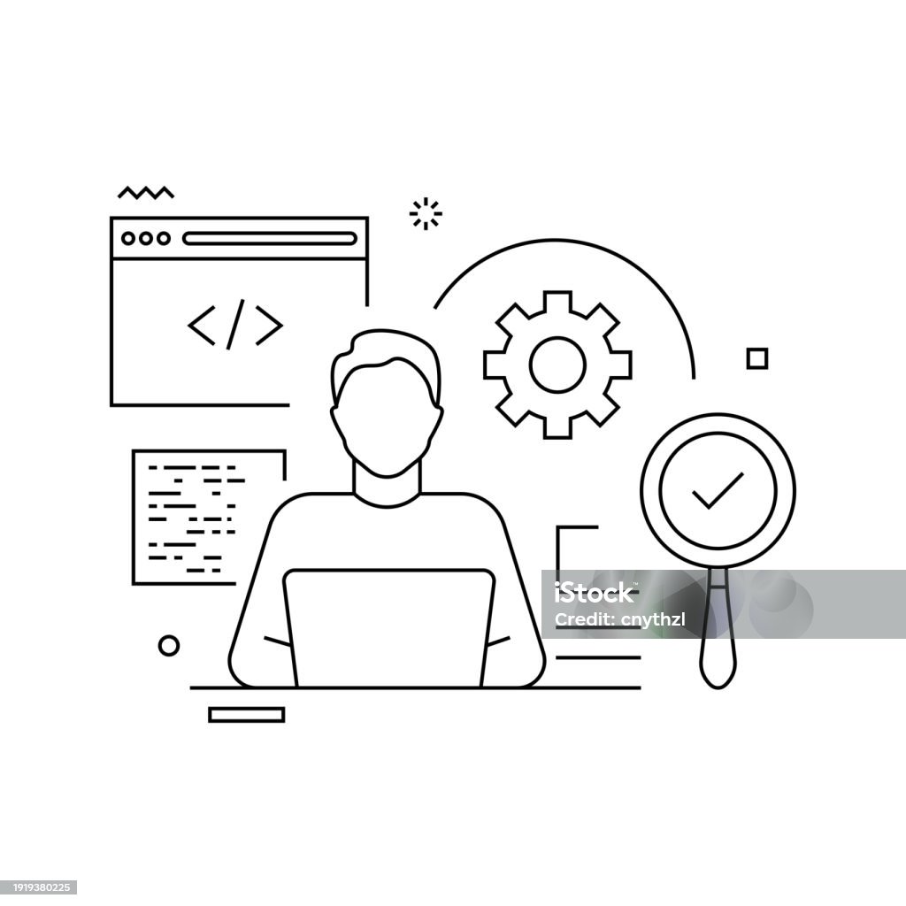 Code Developer Related Conceptual Vector Illustration Coding Programmer
