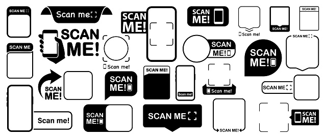 Ilustración De Scan Qr Code Scan Qr Code Flat Icon With Phone Qr Code