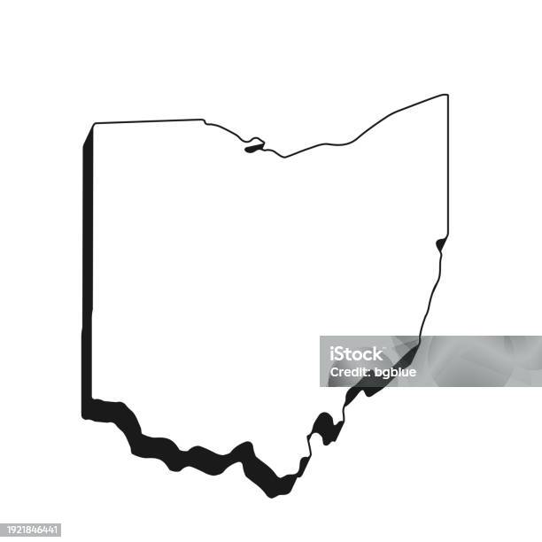 Carte De Lohio Avec Contour Noir Et Ombre Sur Fond Blanc Vecteurs