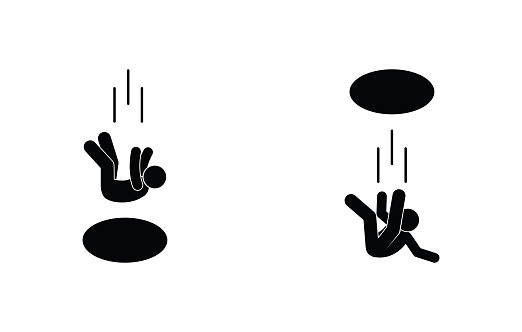 Ilustración De Icono Del Hombre Que Cae Personas De La Figura Del Palo