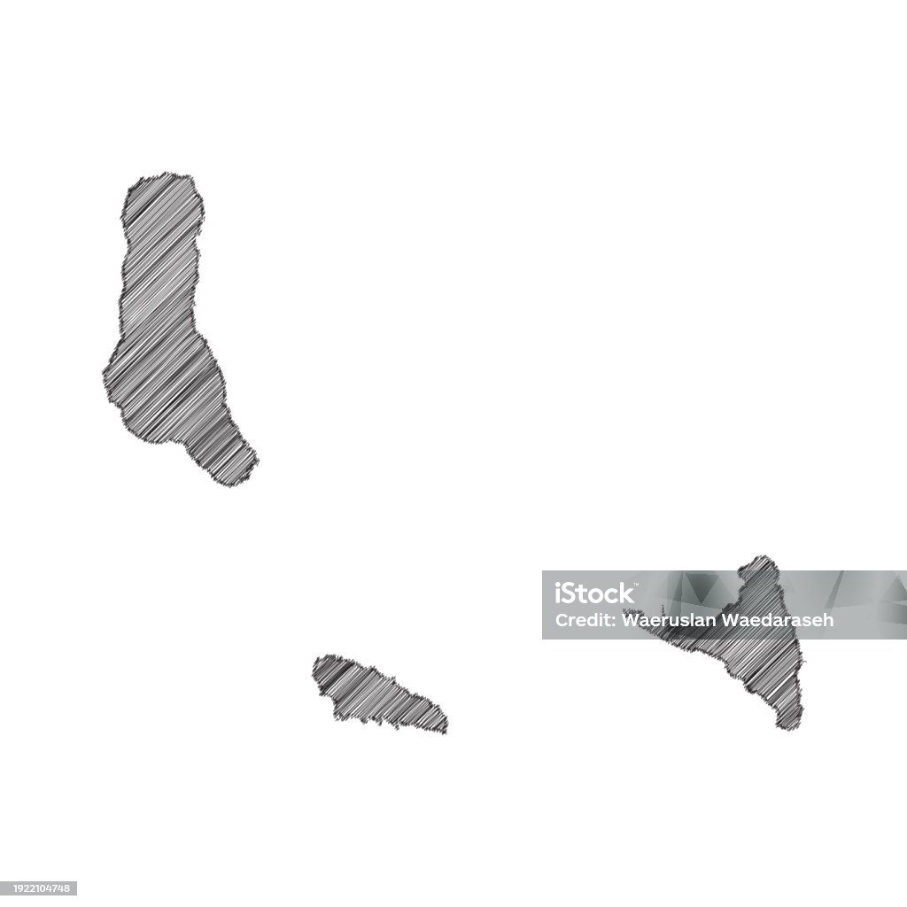 Griffonner Carte Des Comores Dessin Noir Croquis Au Crayon Sur Fond