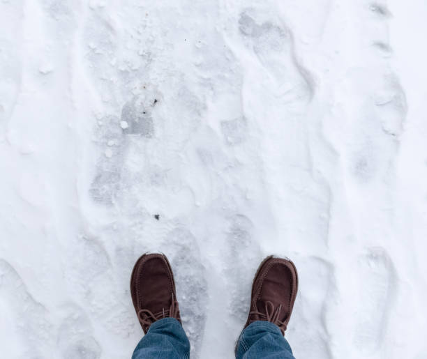 Free Stock Photo of Feet in Orange Shoes Standing in Snow | Download ...