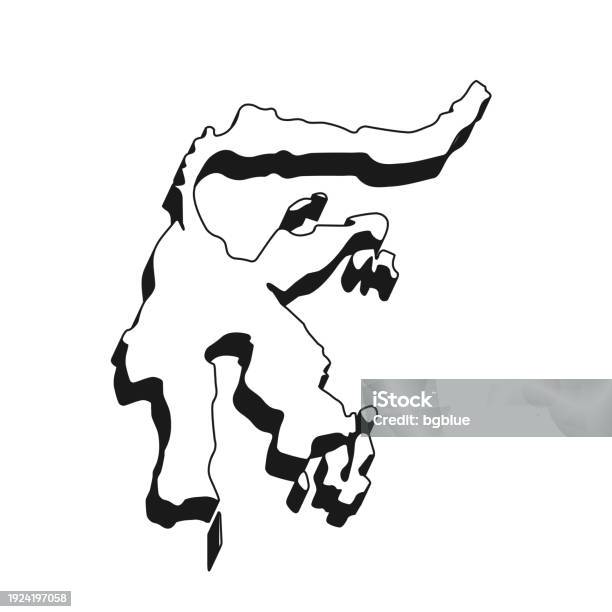 Carte De Sulawesi Avec Contour Noir Et Ombre Sur Fond Blanc Vecteurs