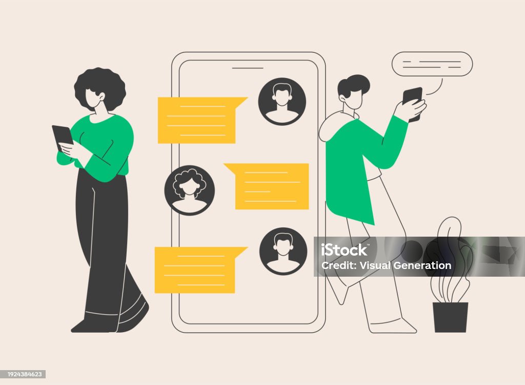 Messaging Application Abstract Concept Vector Illustration Stock