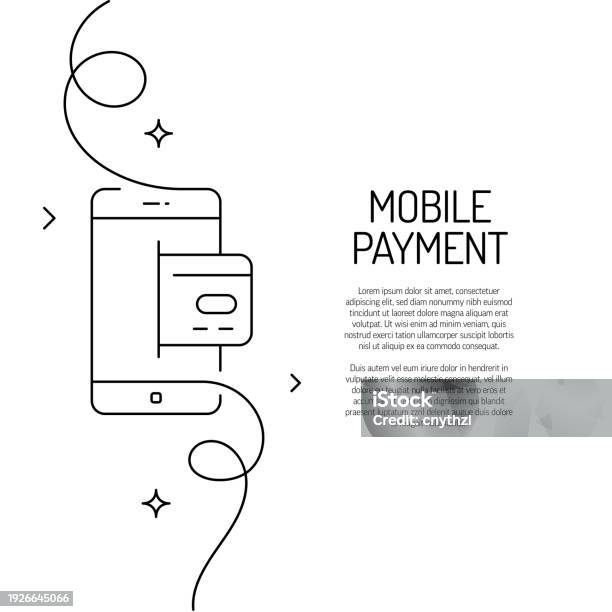 Dessin Au Trait Continu De Licône De Paiement Mobile Illustration