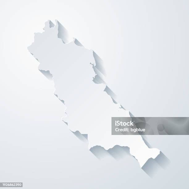 Essex County Virginia Map With Paper Cut Effect On Blank Background Stock Illustration
