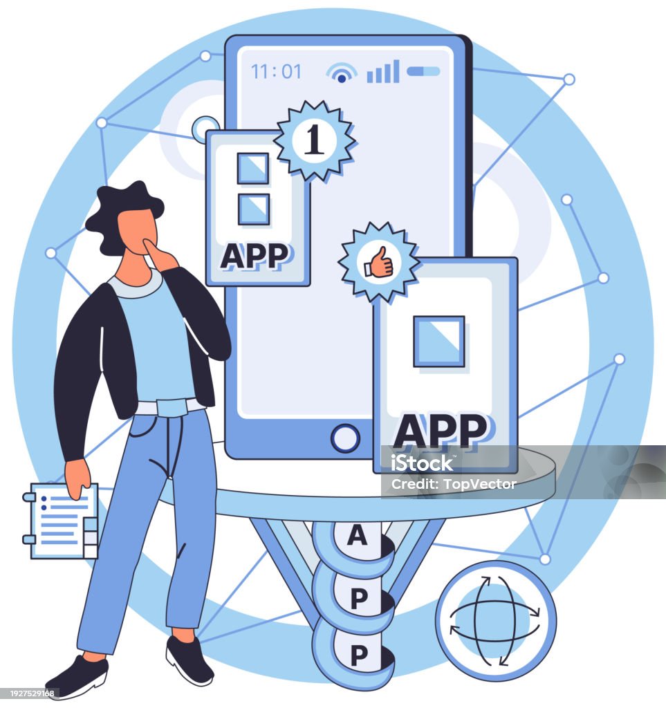 Application Testing Metaphor Vector App Test Arenwhere Apps Mettle Is Truly Tested Software