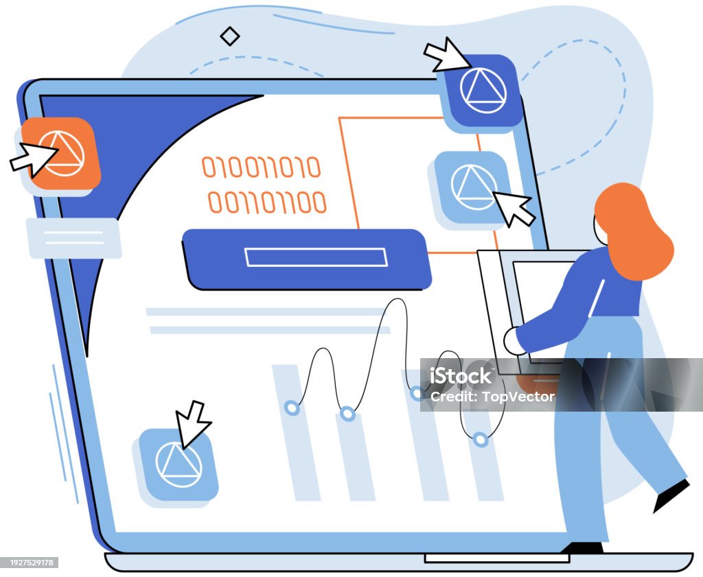 Application Testing Metaphor Vector Software Testing Sweep That Keeps Software Environment