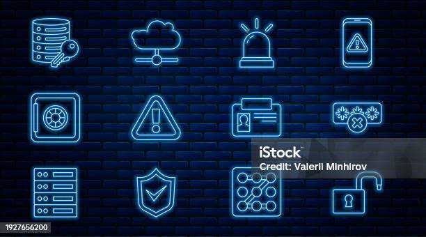 Setel Garis Gembok Terbuka Perlindungan Kata Sandi Sensor Gerak Tanda