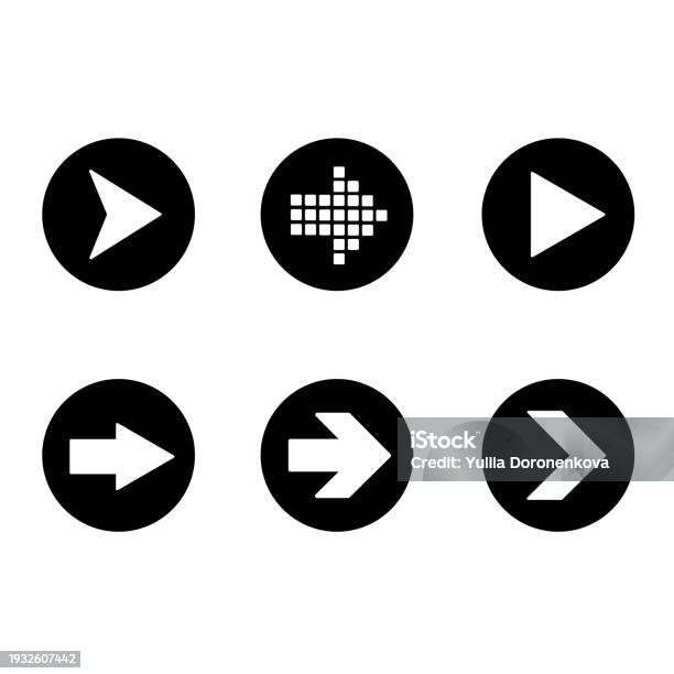Ilustración De Iconos De Flechas Blancas Cursor Colección De Flechas