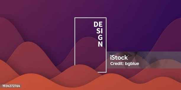 Red Abstract Wave Shapes Paper Cut Background Trendy 3d Design Stock