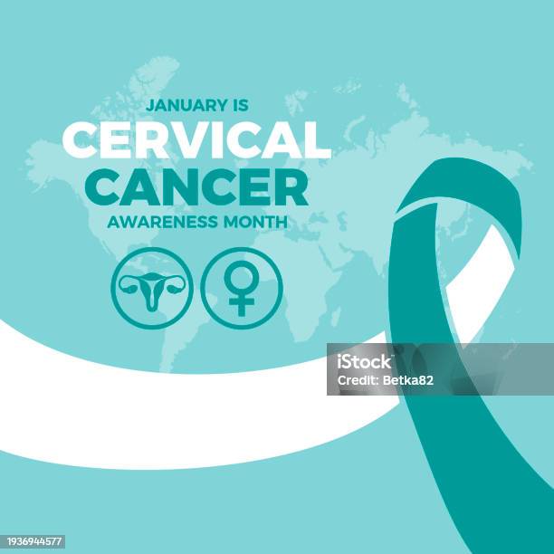 January Is Cervical Cancer Awareness Month Poster Vector Illustration