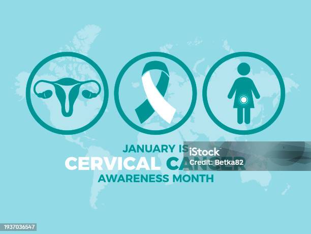 January Is Cervical Cancer Awareness Month Poster Vector Illustration