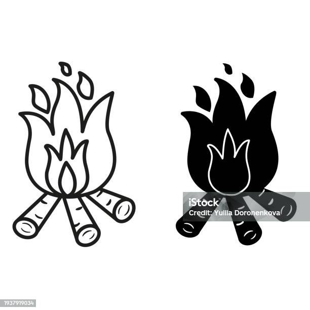 Membakar Ikon Api Unggun Pada Log Ilustrasi Vektor Api Unggun Dan Kayu ... Membakar Ikon Api Unggun Pada Log Ilustrasi Vektor Api Unggun Dan Kayu ...