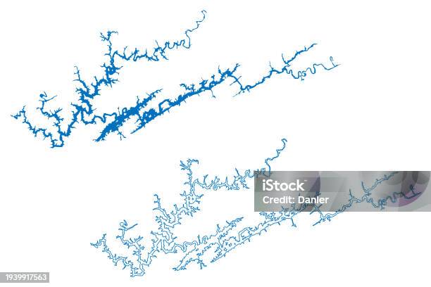 Norris Lake Illustration Vectorielle De Carte Croquis De Gribouillage