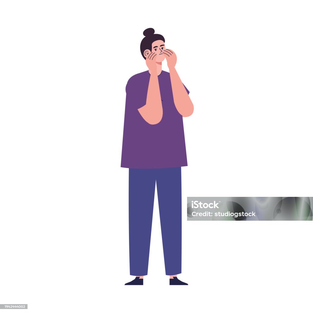 Woman Touching Your Face Stock Illustration Download Image Now
