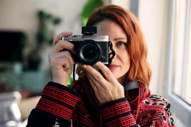 Free Stock Photo of Red Hair Woman with Camera | Download Free Images ...