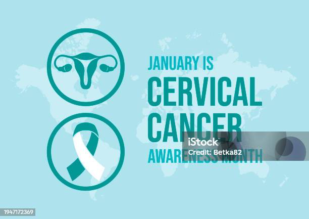 January Is Cervical Cancer Awareness Month Poster Vector Illustration