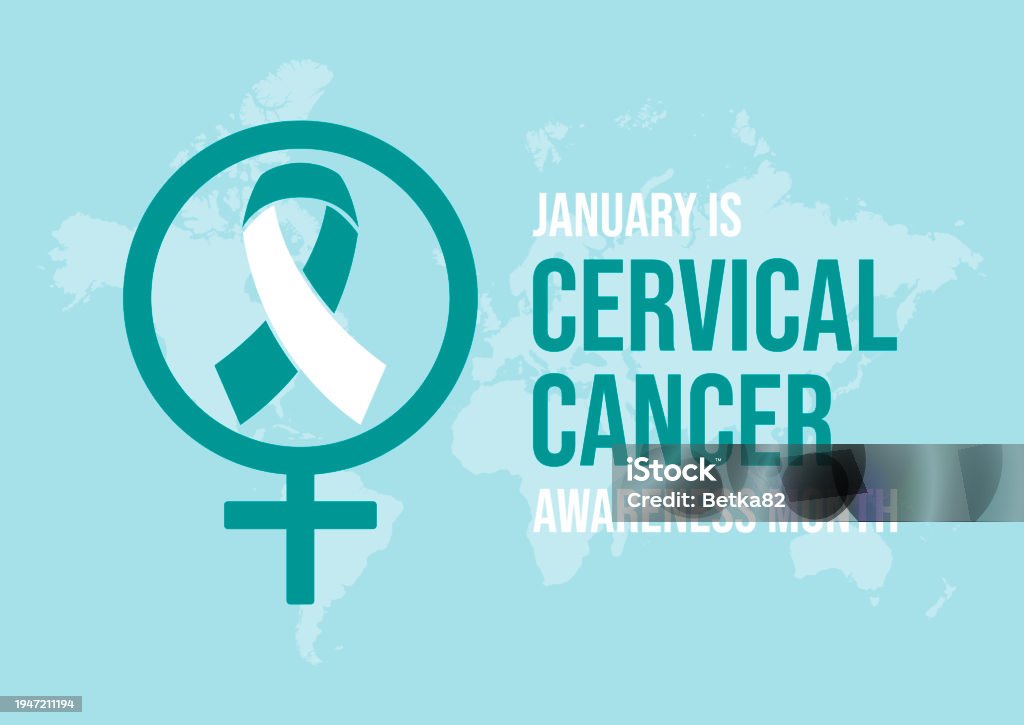 January Is Cervical Cancer Awareness Month Poster Vector Illustration